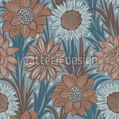 Floral Elegance in Earthy Tones Seamless Vector Pattern Design