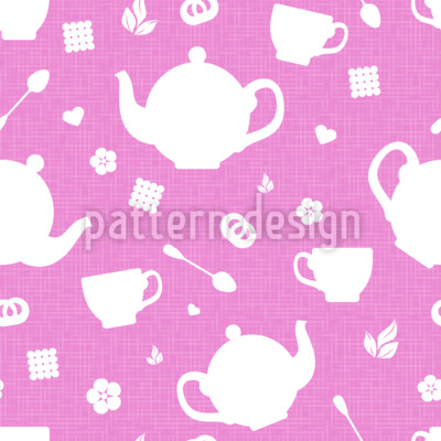 Tea Time Themed Pattern Illustration Seamless Vector Pattern Design